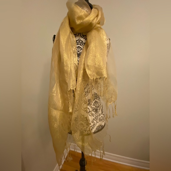 Laura | Accessories | Beautiful Sheer Gold Scarf | Poshmark